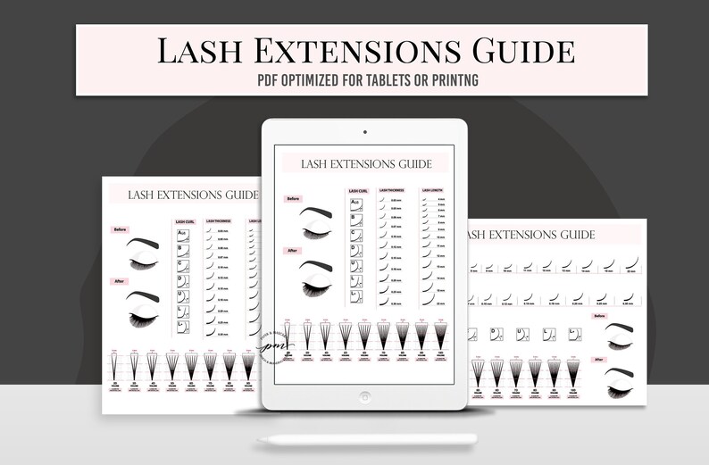 Lash Extensions Guide for Tablets Ipad Eyelash Extensions | Etsy