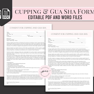 Cupping and Gua Sha Consent Form Template, Massage Therapy Consent Form Template, Editable Forms ...
