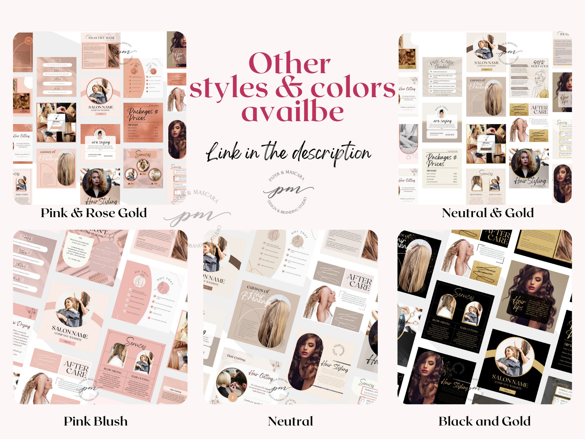 Hair Stylist Instagram Post Templates, Editable Hair Stylist Social ...