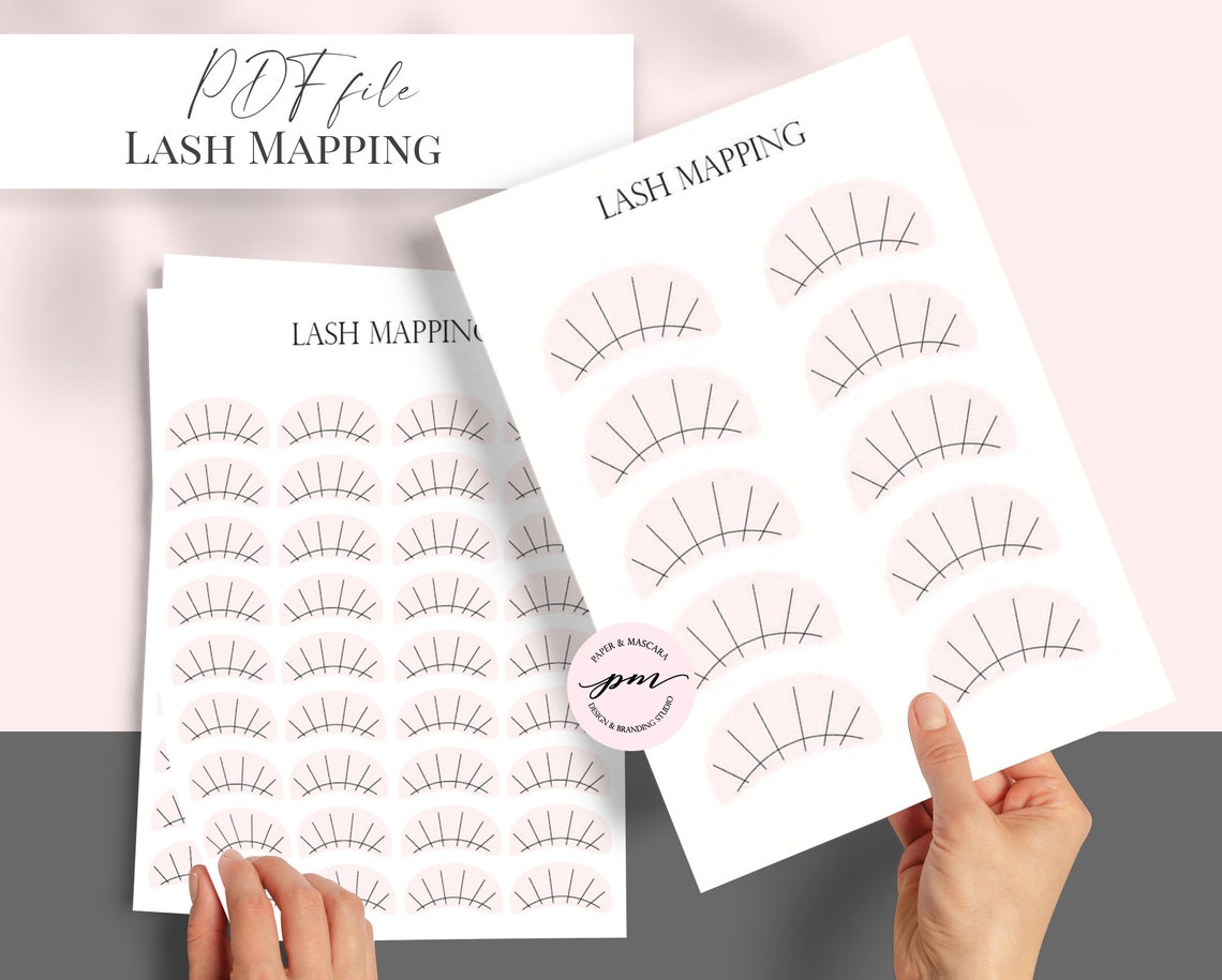 Lash Map Sheets Printable Lash Mapping Sheets Eyelash - Etsy