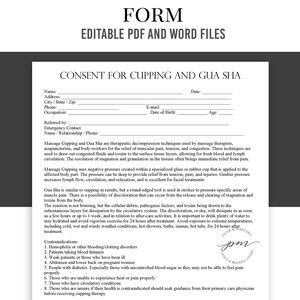 Cupping and Gua Sha Consent Form Template, Massage Therapy Consent Form ...