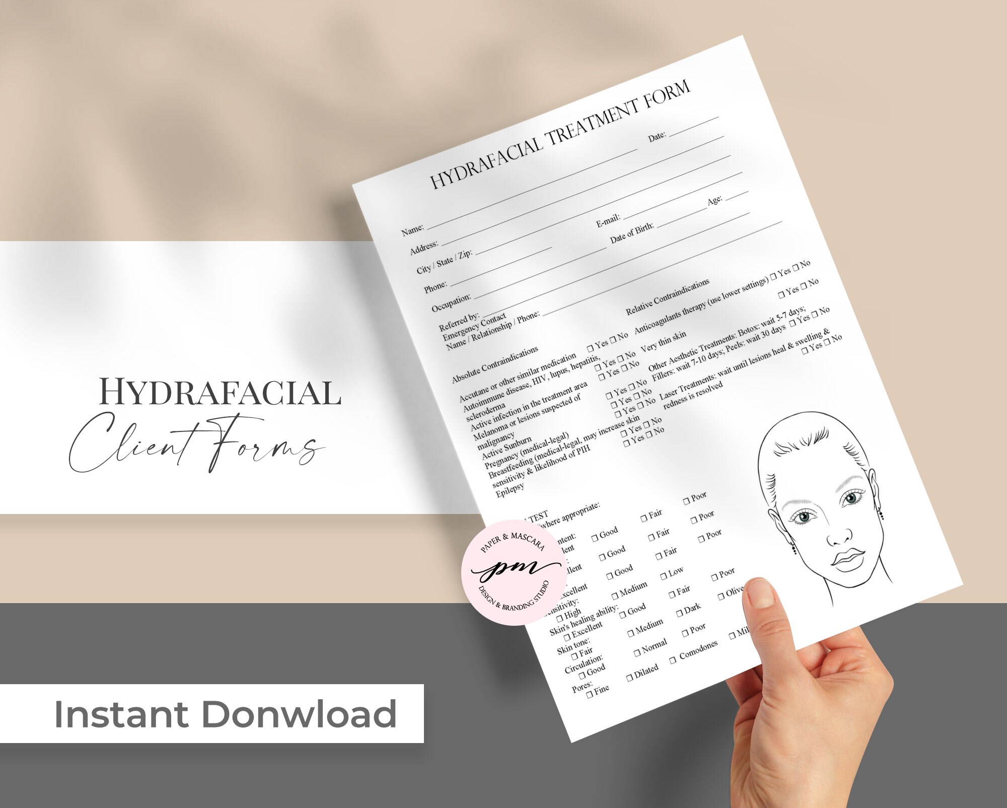 Hydrafacial Consent Form Template Hydrafacial Client Intake - Etsy Australia