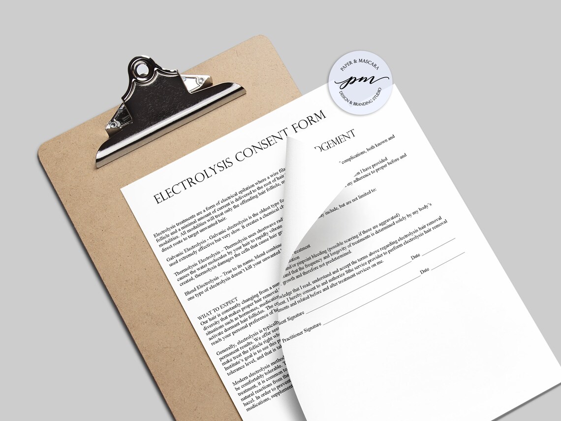 Electrolysis Consent Forms Electrolysis Client Consultation | Etsy