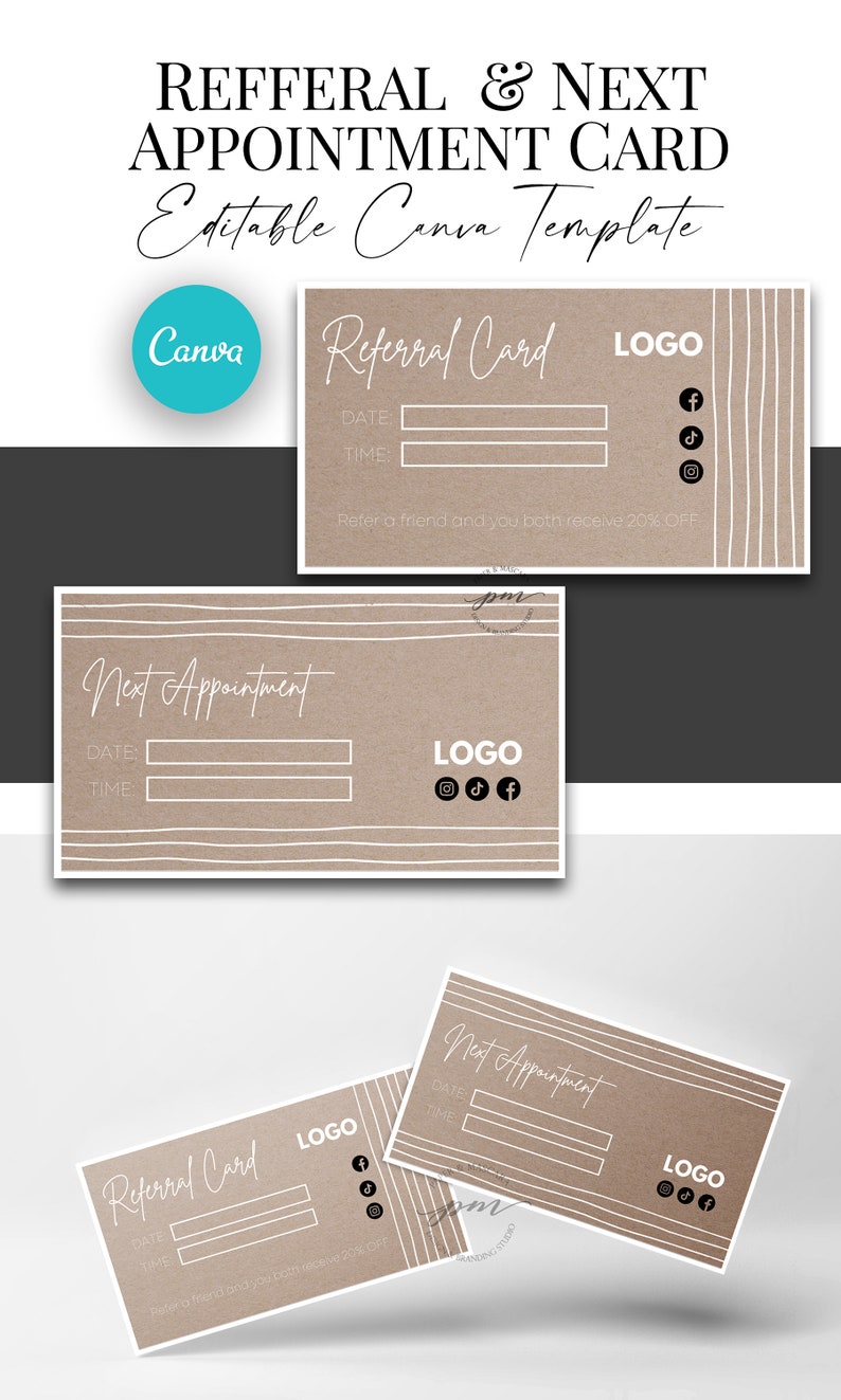 Editable Referral Card Template Editable Next Appointment | Etsy