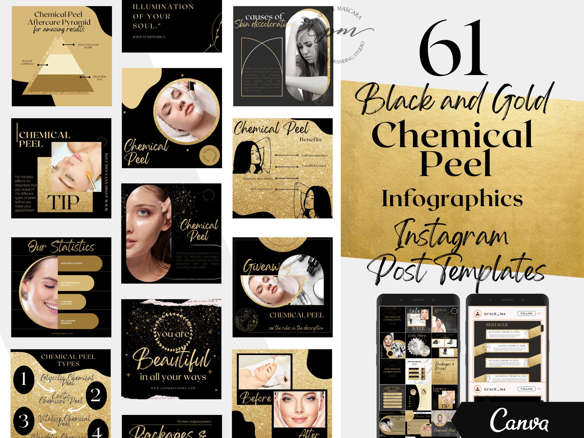 Chemical Peel Instagram Post Templates, Editable Chemical Peel Social ...