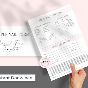 Nail Technician New Client Form Template, Editable Nail Technician ...