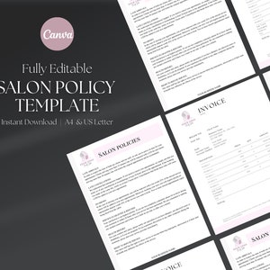 Editable Salon Policies Template, Editable Spa Policies Template ...