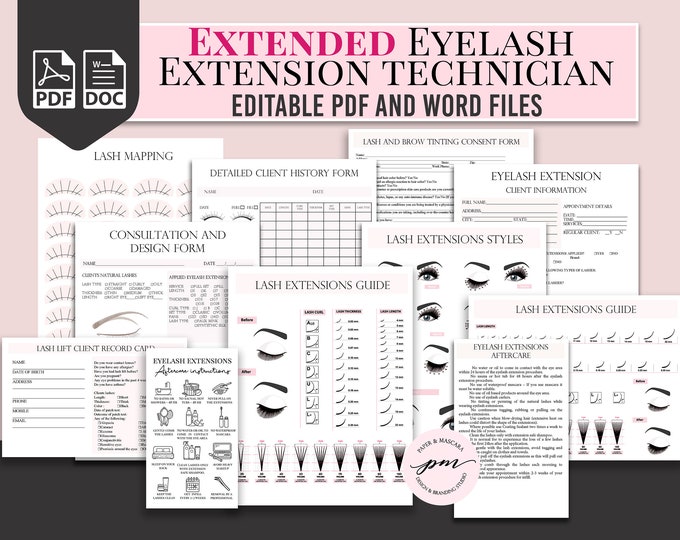 Lash Extensions Guide, Printable Eyelash Extensions Technician Guide ...