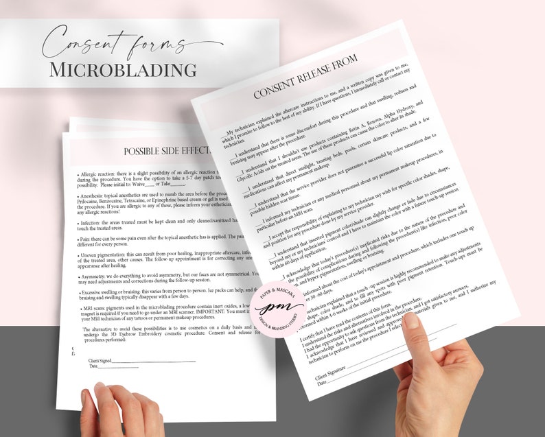 Microblading Permanent Makeup Form Templates Customizable - Etsy