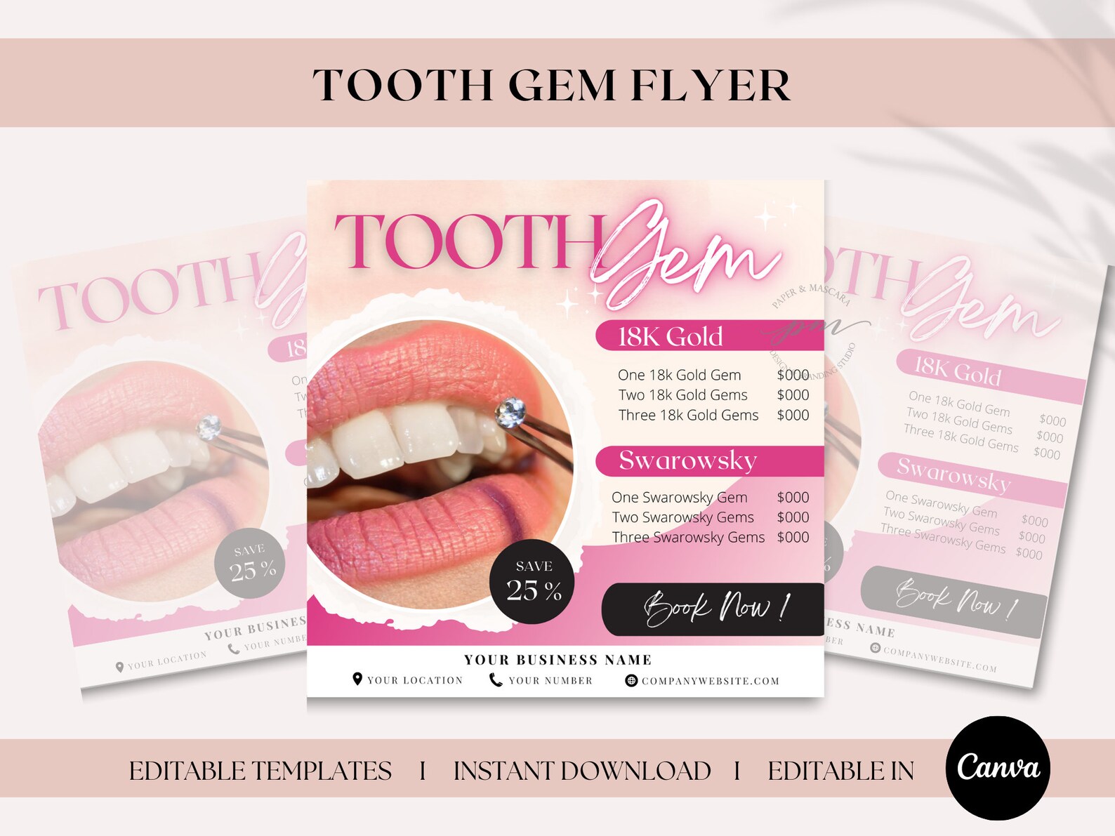 Editable Tooth Gem Flyer Template Tooth Charms Instagram - Etsy