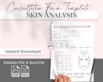Minimalist Skin Assessment Form| Simple | Printable |facials ...