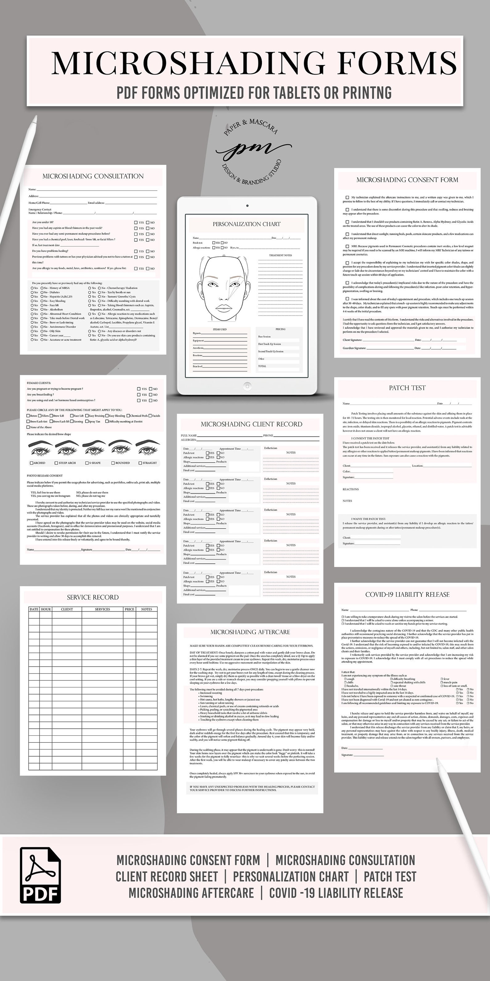 Microshading Permanent Makeup Forms for Tablets, Microshading ...