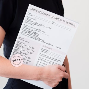 Skin Care Client Consultation Form, Facials Spa Form, Salon Form ...