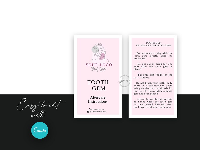 Editable Tooth Gem Consent Form Tooth Gem Waiver and Intake | Etsy