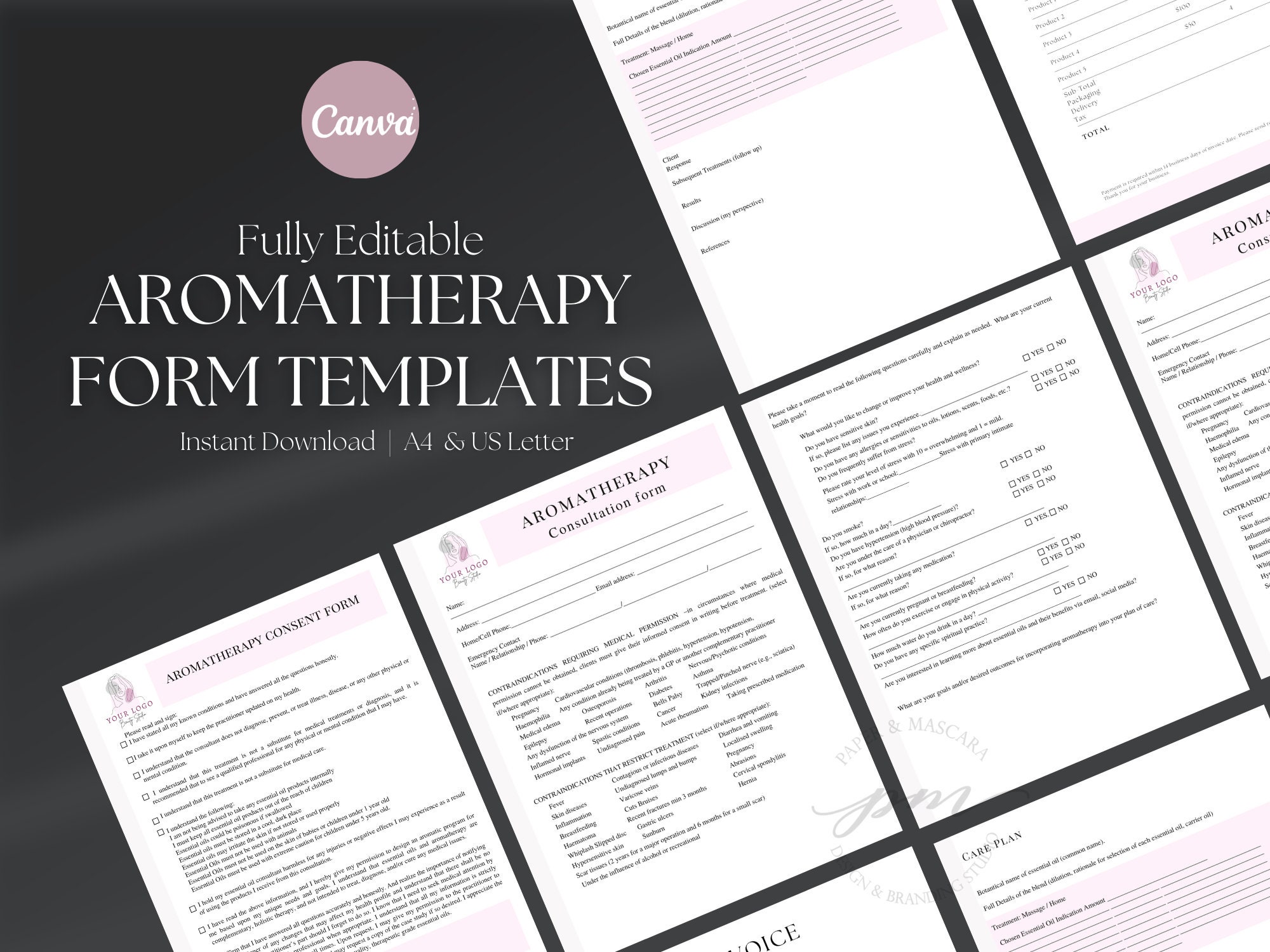 Aromatherapy Form Template Editable Aromatherapy Consent Form - Etsy UK
