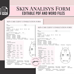 Skin Analysis Client Consultation Form Template, Esthetician Facials ...