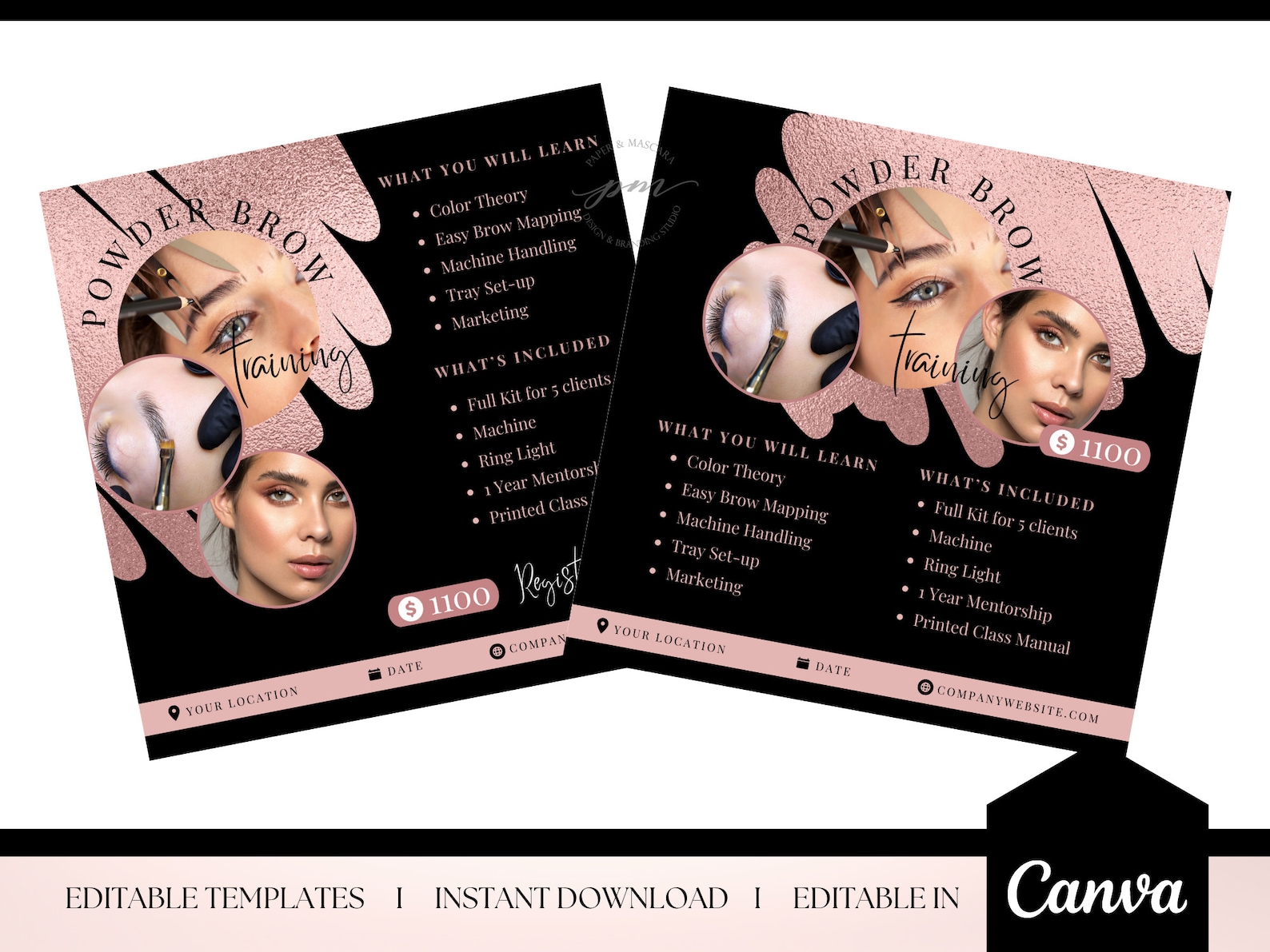 Powder Brow Couse Flyer Template PMU Brows Flyer Template - Etsy
