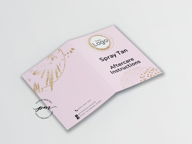 Editable Spray Tan Aftercare Card Spray Tan Loyalty Card - Etsy