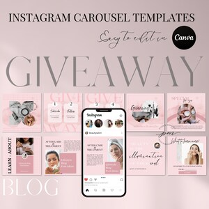 Instagram Carousel Post Template, Pink Editable Instagram Post ...