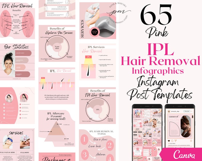 IPL Hair Removal Instagram Post Templates Editable Laser Hair - Etsy