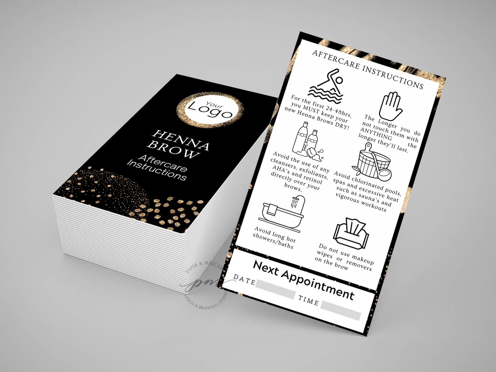 Editable Henna Brow Aftercare Card, Henna Brow Aftercare Information ...