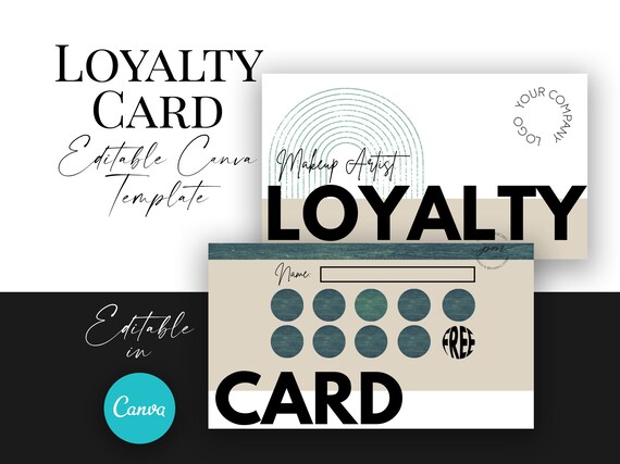 Editable Loyalty Card Template Modern Editable Reward Punch | Etsy