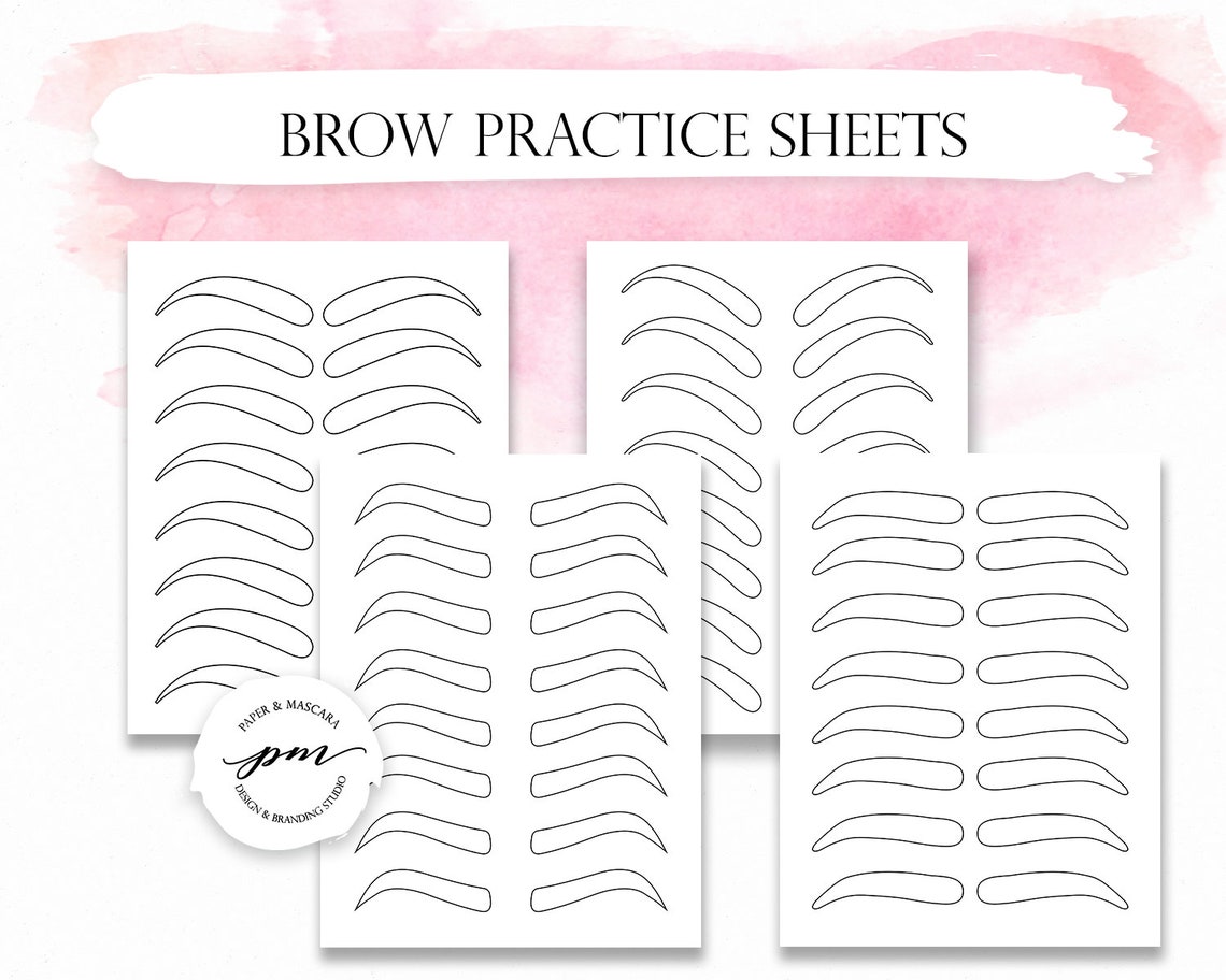 Brow Practice Sheets Eyebrow Microblading Practice Sheets | Etsy
