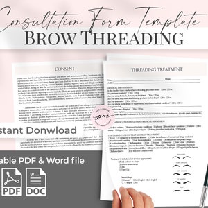 Eyebrow Threading Form Template, Threading Consent Form Template - Etsy
