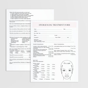 Facials Forms Bundle, Customizable Esthetician Consent Forms, Skin Care ...