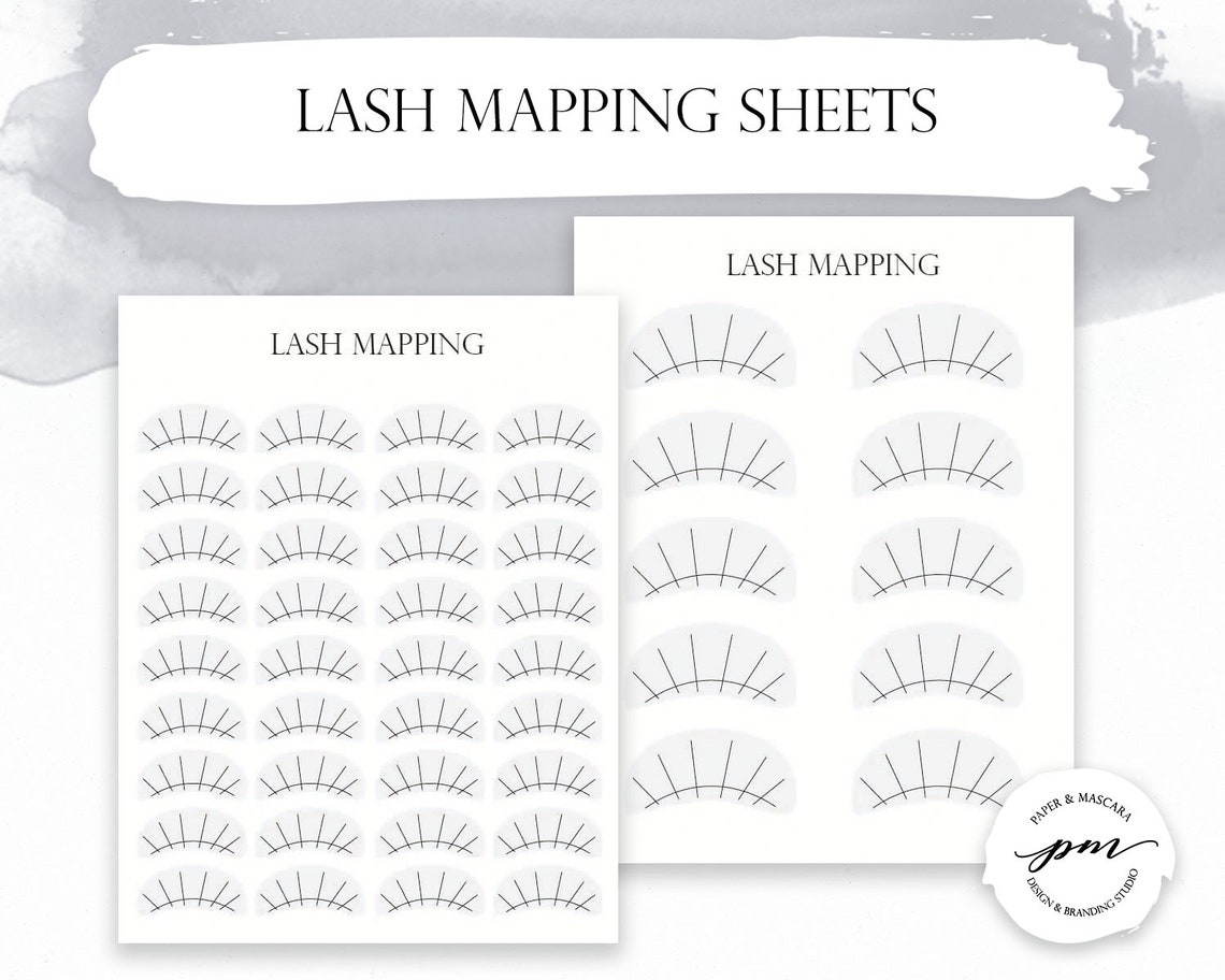 Lash Map Sheets Printable Lash Mapping Sheets Eyelash | Etsy