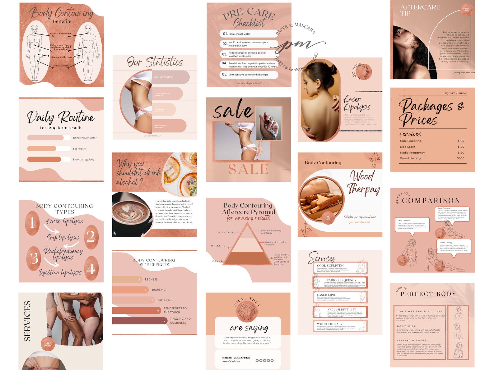 Body Contouring Instagram Post Templates Editable Body - Etsy