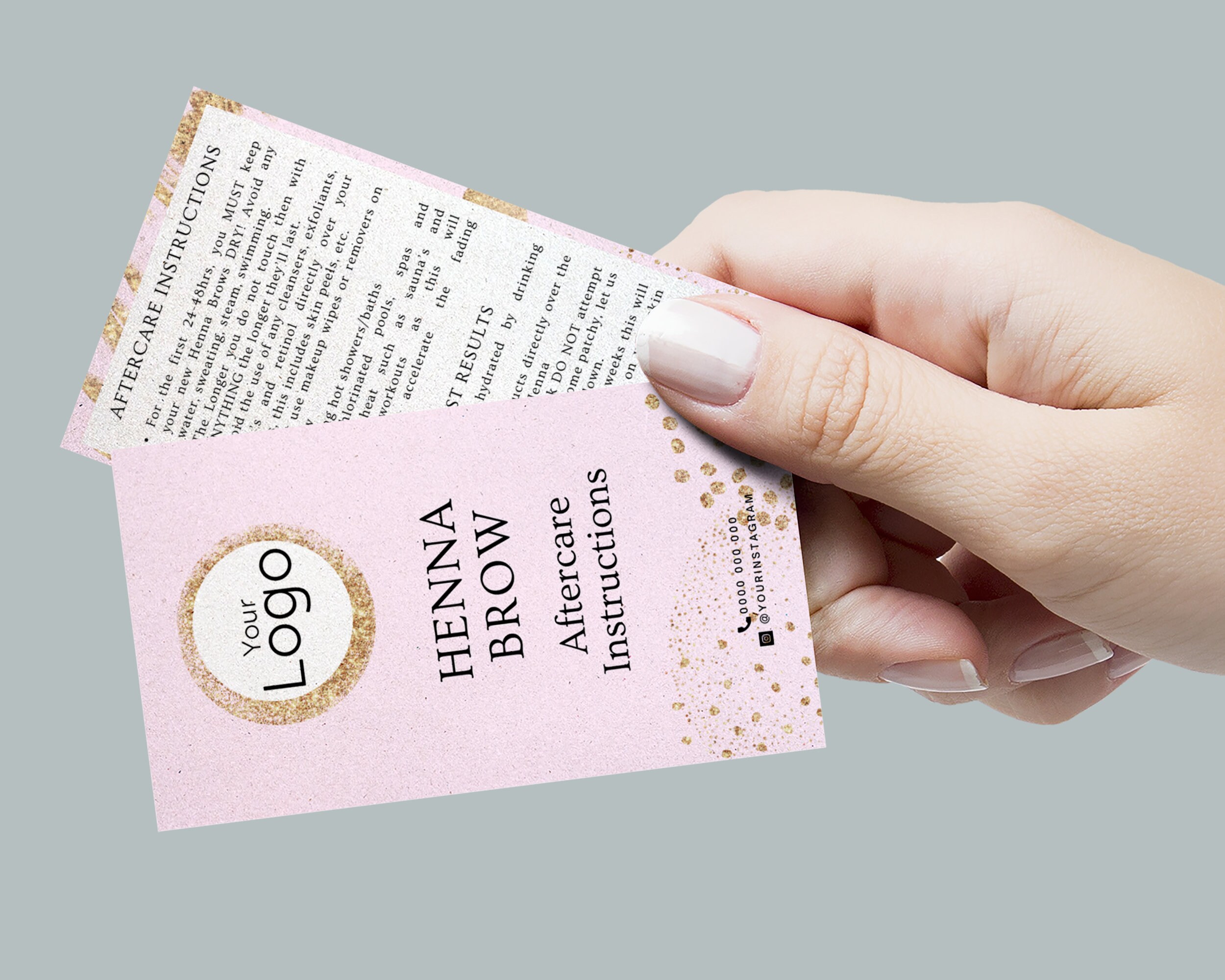 Editable Henna Brow Aftercare Card Henna Brow Aftercare | Etsy