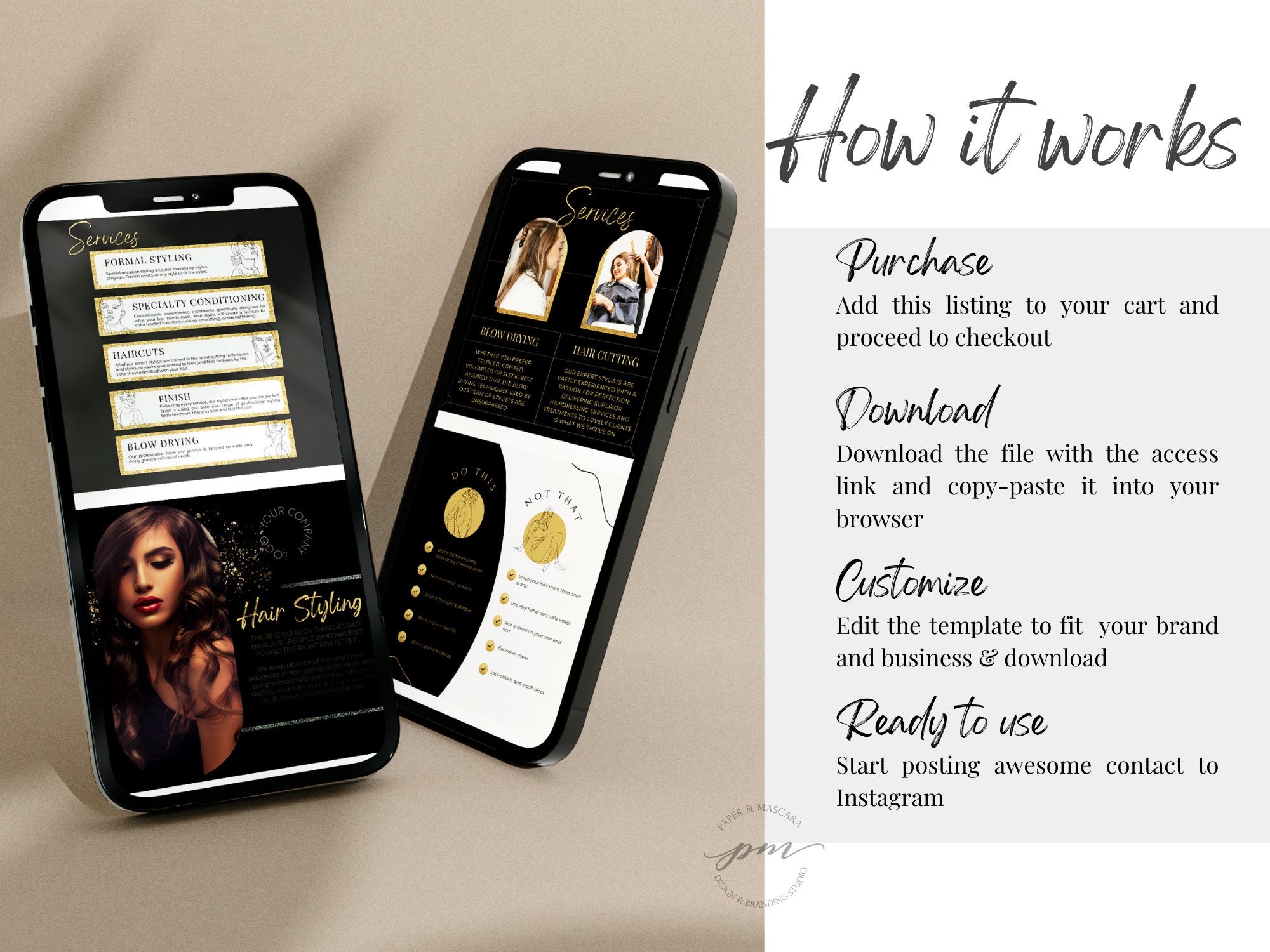 Hair Stylist Instagram Post Templates, Editable Hair Stylist Social ...