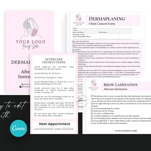 Editable Dermaplaning Form Template, Dermaplaning Consent and Client ...