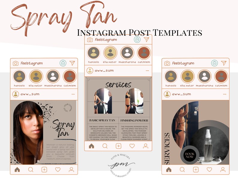 Spray Tan Instagram Post Templates Editable Spray Tan Media - Etsy