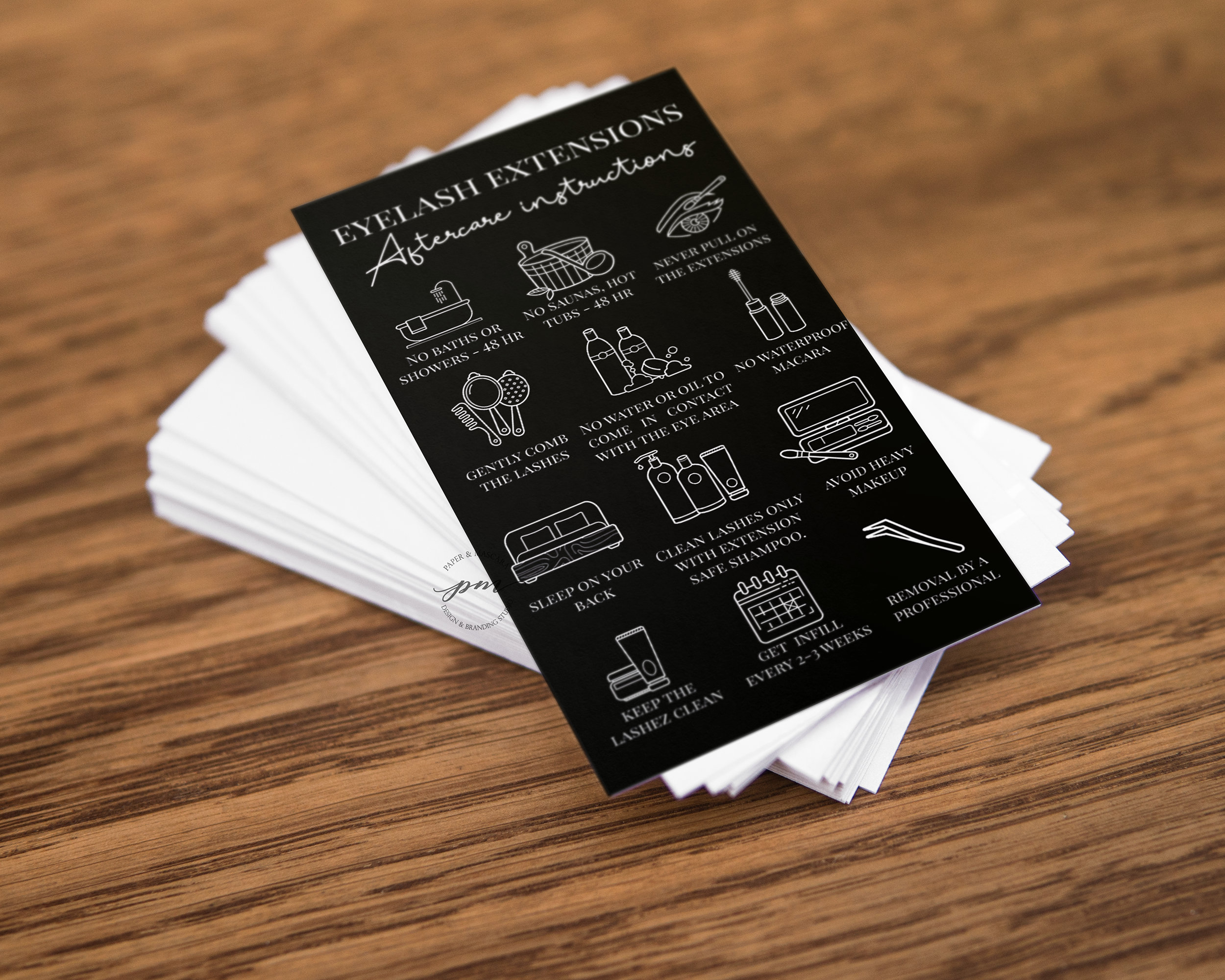 Eyelash Extension Aftercare Card Lash Extensions Technician - Etsy