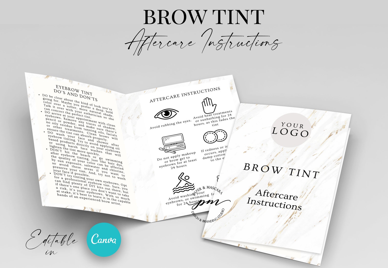 Editable Brow Tinting Aftercare Card Brow Tint Aftercare - Etsy