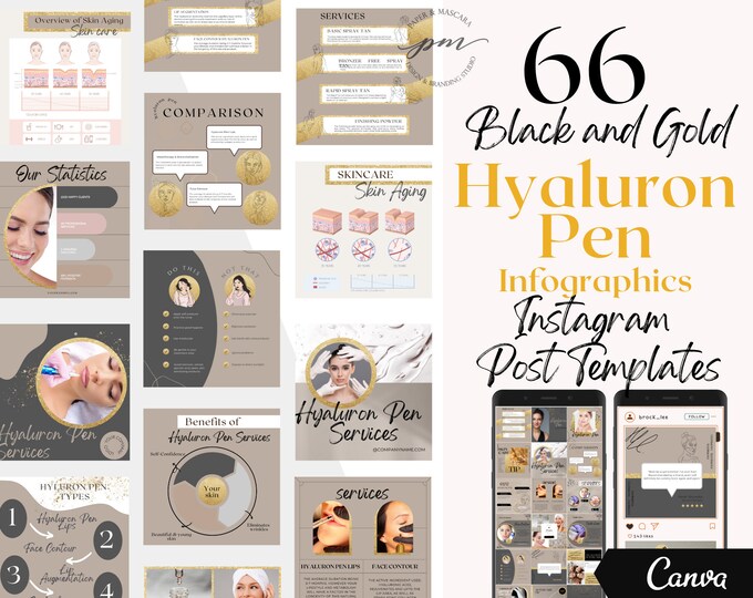 Hyaluron Pen Instagram Post Templates, Hyaluron Pen Social Media Posts ...