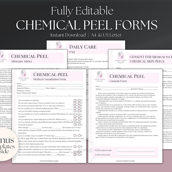 Chemical Peel Consent Form Template - Etsy