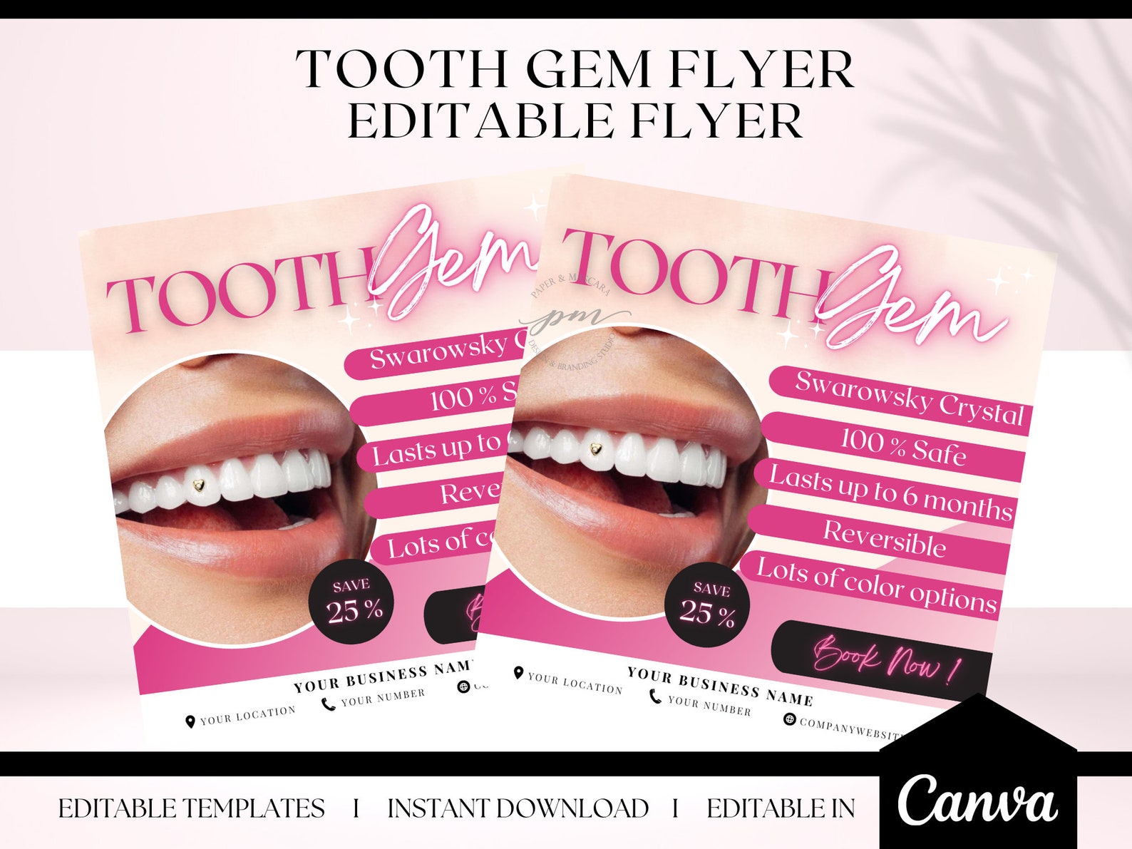 Editable Tooth Gem Flyer Template Tooth Charms Instagram - Etsy