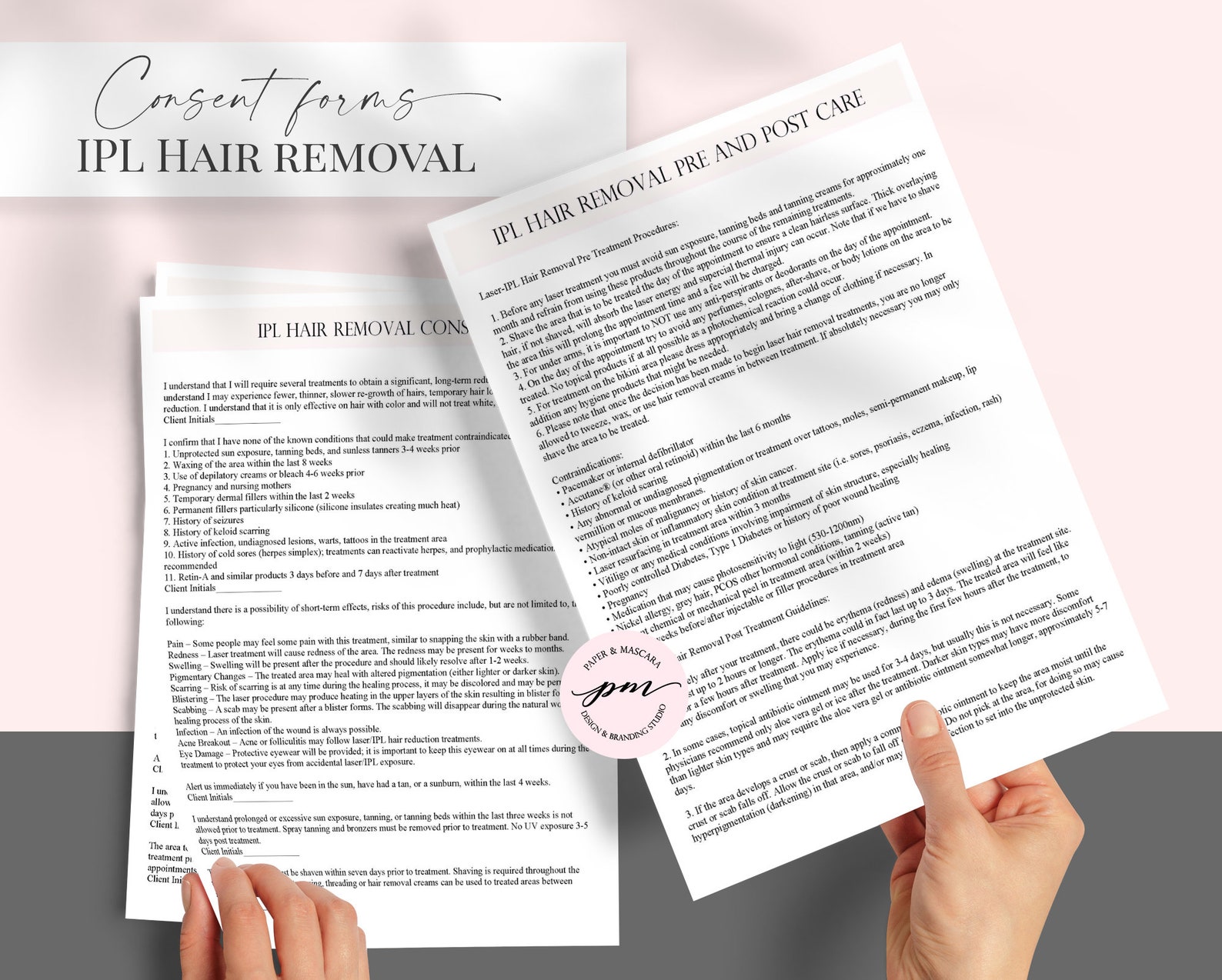 IPL Hair Removal Consent Form Template IPL Hair Removal - Etsy