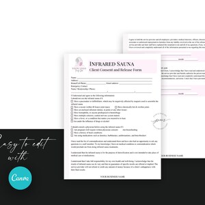 Infrared Sauna Consent Form Sauna Detox Consent Forms - Etsy