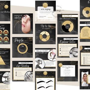 Permanent Makeup Instagram Post Templates, Editable PMU Social Media ...