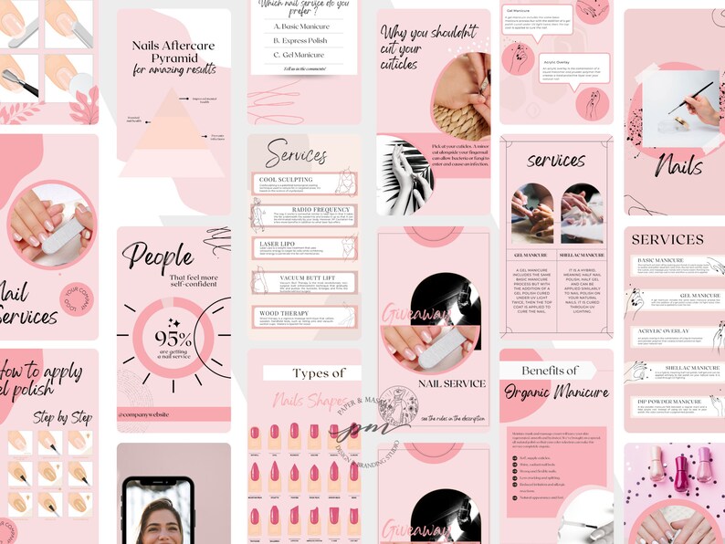 Nail Technician Instagram Story Templates Editable Nails - Etsy