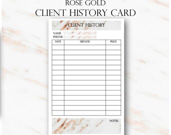 Salon Client Card | Etsy