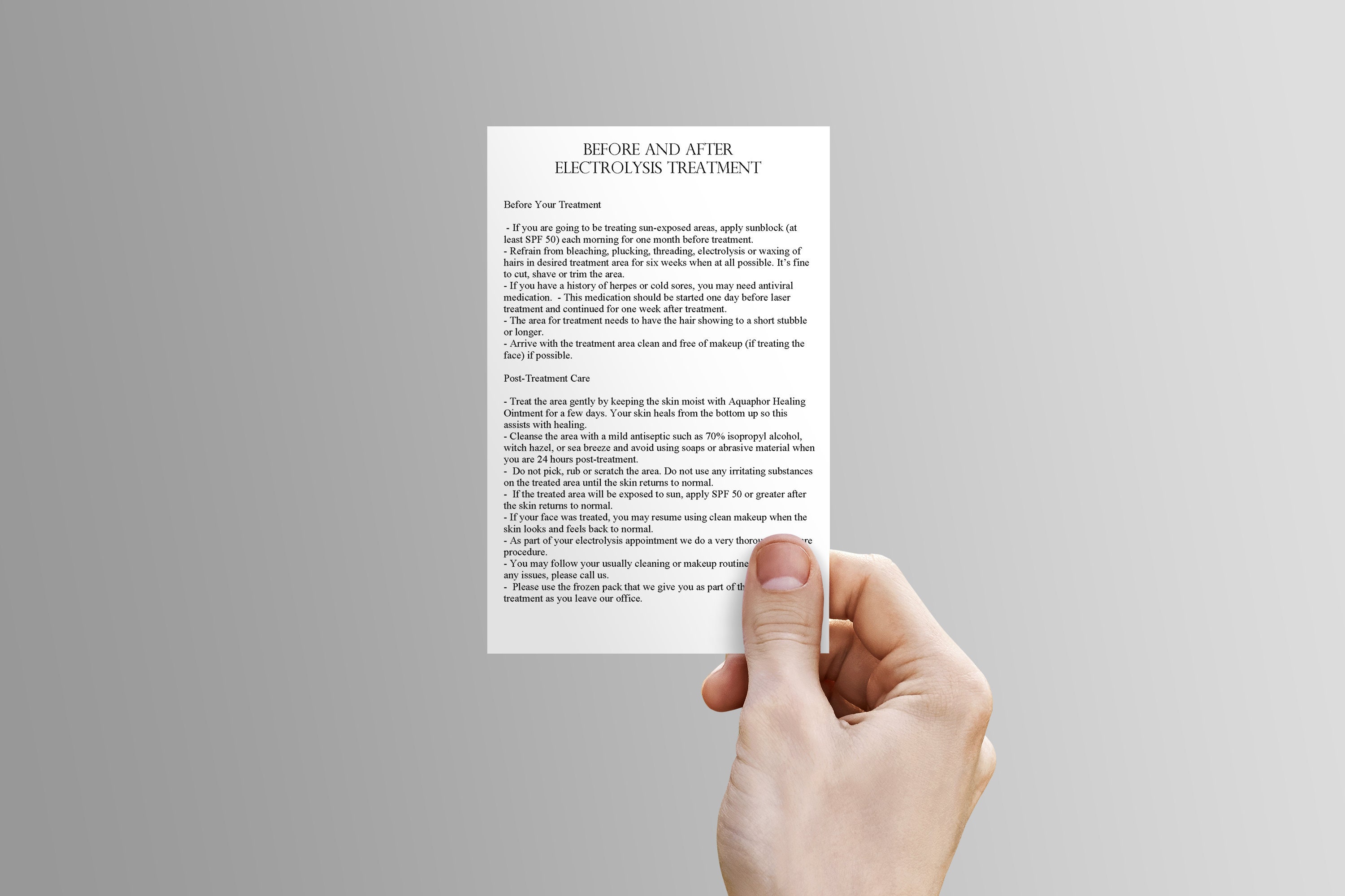 Electrolysis Consent Forms, Electrolysis Client Consultation, Before ...