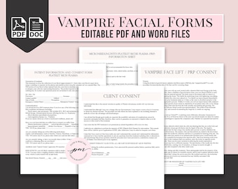 Vampire Facials Florm PRP Consent Form PRP Facial Consent - Etsy