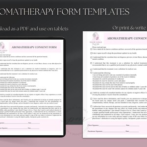 Aromatherapy Form Template, Editable Aromatherapy Consent Form Template ...