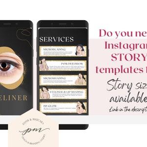 Permanent Makeup Instagram Post Templates, Editable PMU Social Media ...