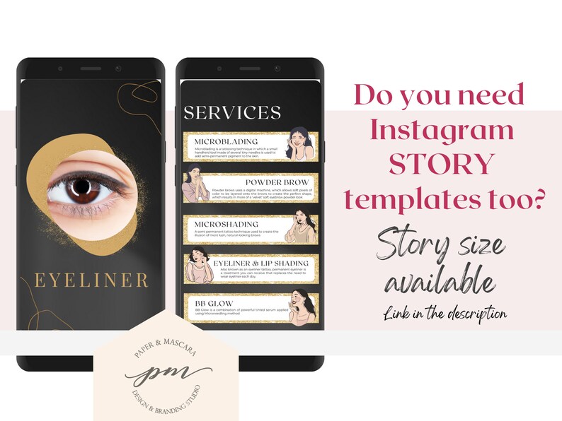 Permanent Makeup Instagram Post Templates Editable PMU Social - Etsy